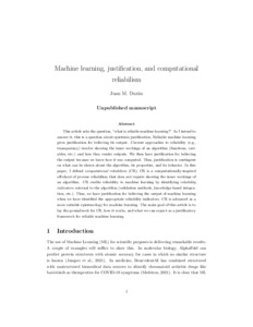 Machine learning, justification, and computational reliabilism - PhilSci-Archive